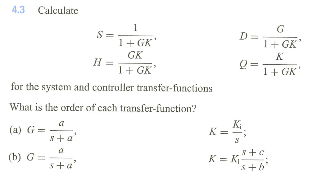 Solved 4.3 Calculate GK for the system and controller | Chegg.com