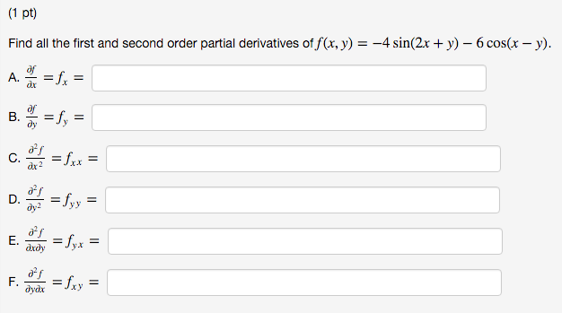 Solved Find all the first and second order partial | Chegg.com