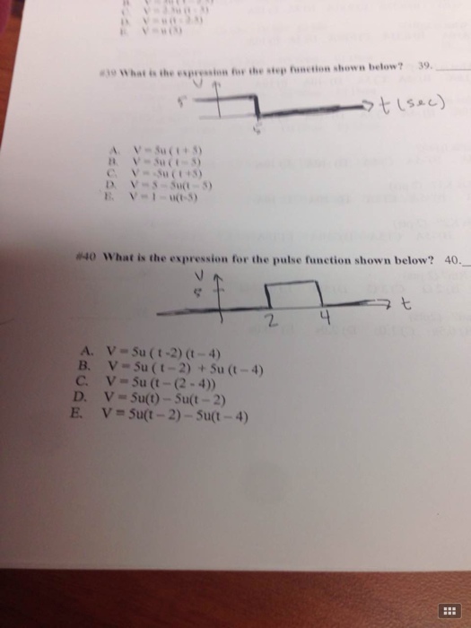 Solved What is the expression for the step function shown | Chegg.com