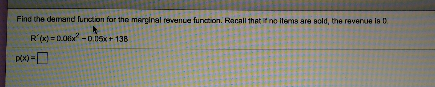 Solved Find the demand function for the marginal revenue | Chegg.com