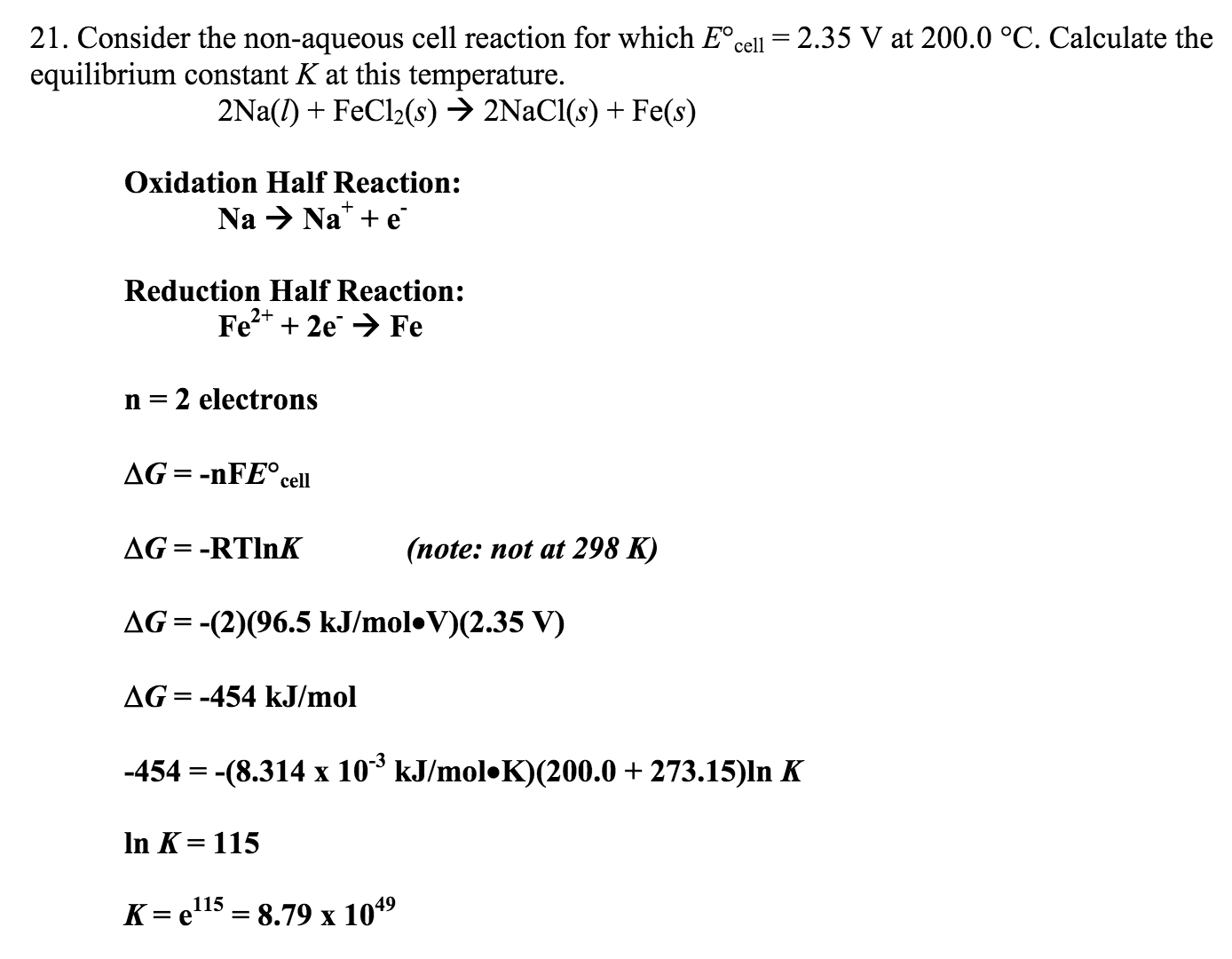Solved Why couldn't we have used the equation: E°cell= | Chegg.com