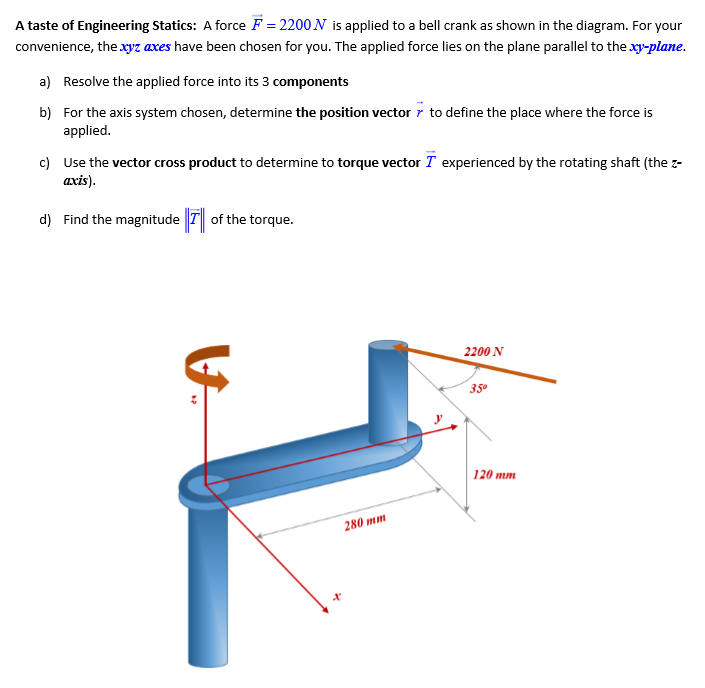 Solved A taste of Engineering Statics: A force F rightarrow | Chegg.com