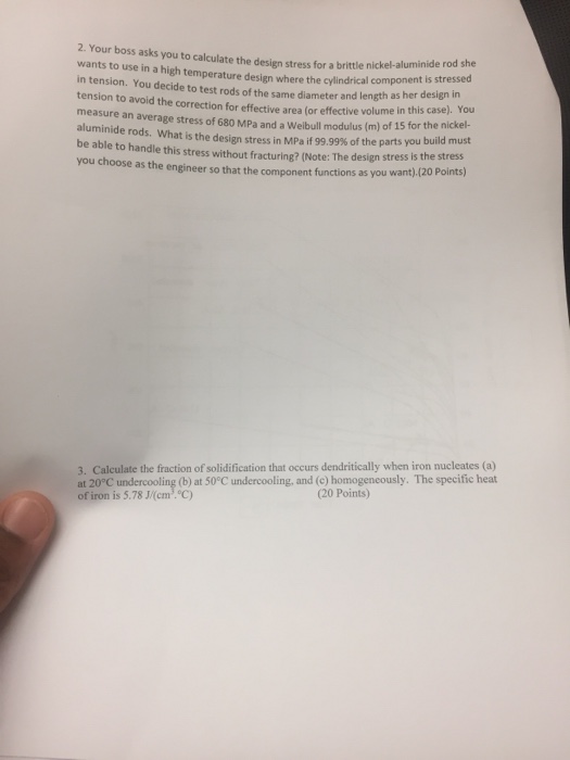 Solved Your boss asks you to calculate the design stress for | Chegg.com