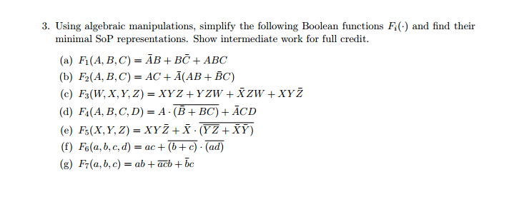Solved Using Algebraic Manipulations Simplify The Following 6736