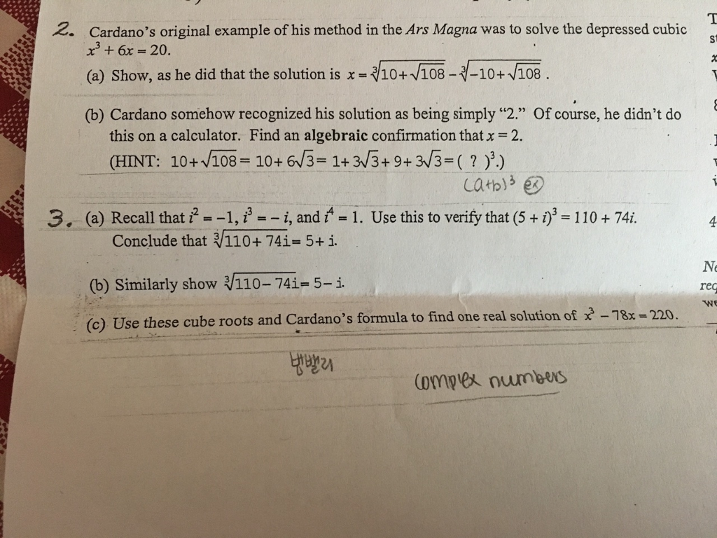 Solved Cardano's original example of his method in the Ars | Chegg.com