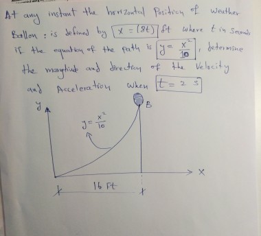 Solved At any instant the horizontal position of weather | Chegg.com