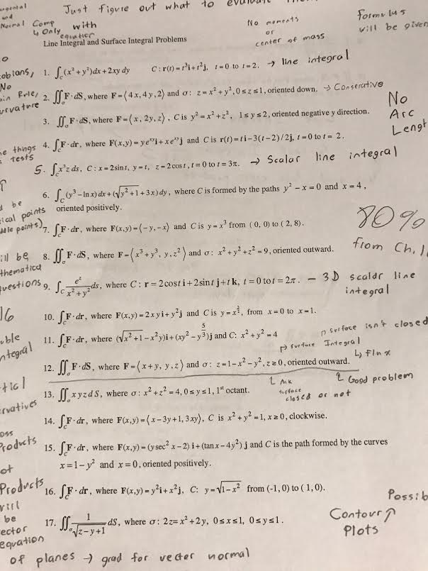 Solved Line Integral and Surface Integral Problems | Chegg.com