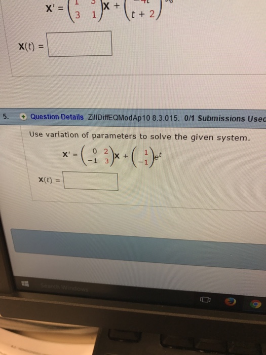 Solved Use variation of parameters to solve the given | Chegg.com