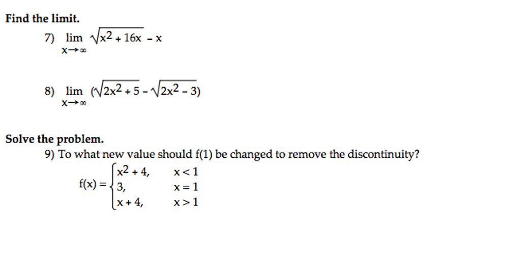 Solved Find the limit. lim_x rightarrow infinity Squareroot | Chegg.com
