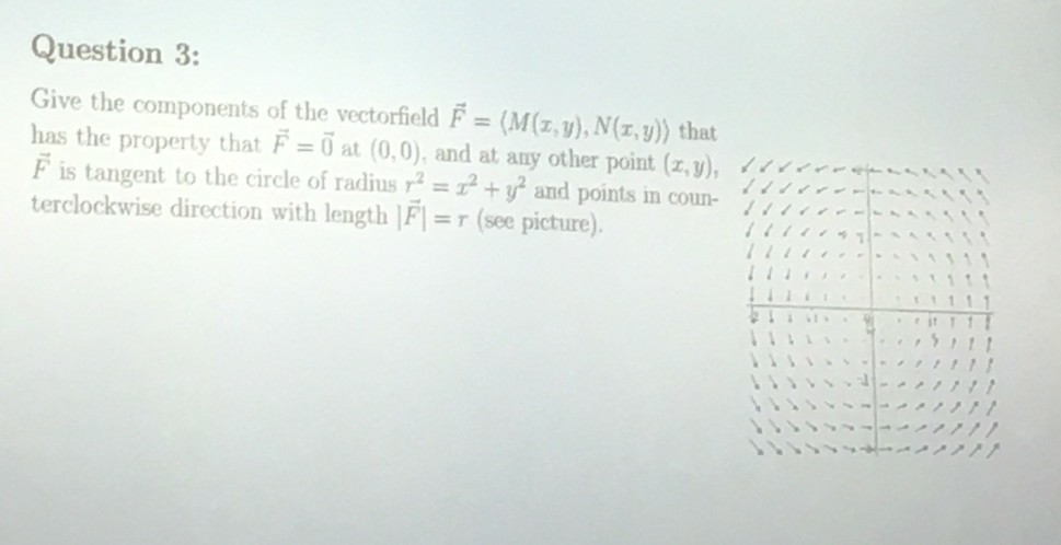 Solved Question 3: Give the components of the vectorfield F | Chegg.com