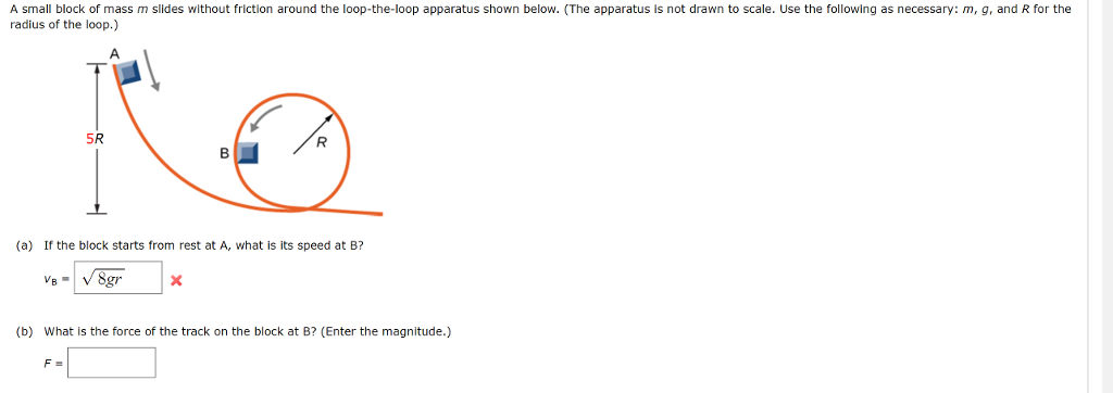 Solved A small block of mass m slldes without friction | Chegg.com