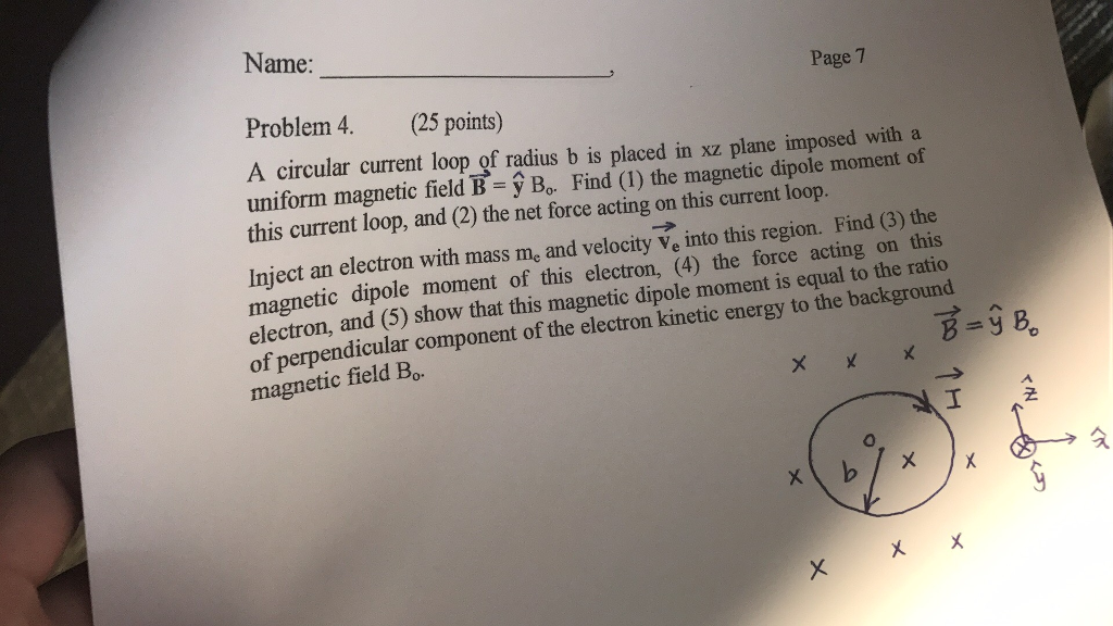 Solved A circular current loop of radius b is placed in xz | Chegg.com