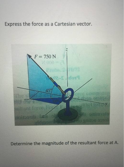 Solved Express the force as a Cartesian vector. Determine | Chegg.com