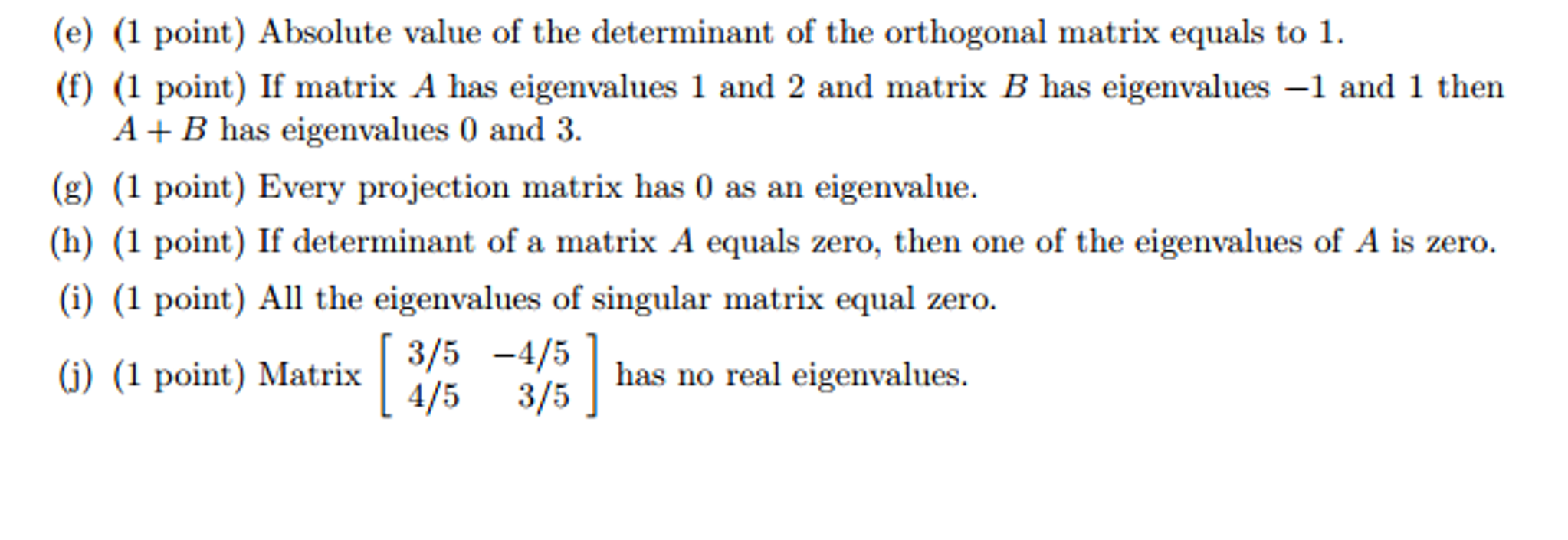 Solved Absolute Value Of The Determinant Of The Orthogonal
