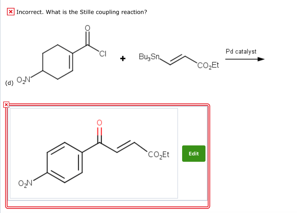 Solved XIncorrect. What is the Stille coupling reaction? CI | Chegg.com