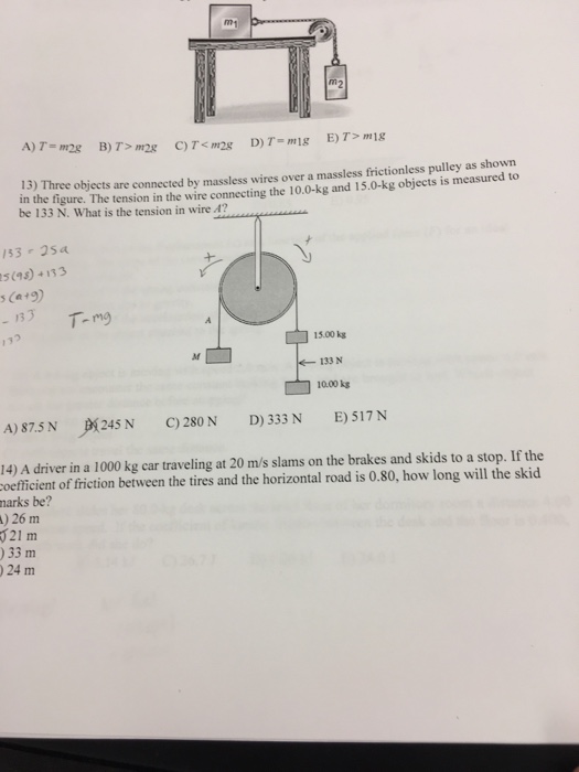 Solved Three objects are connected by massless wires over a | Chegg.com