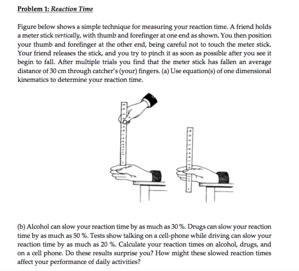 Solved Problem 1: Reaction Time Figure below shows a simple | Chegg.com
