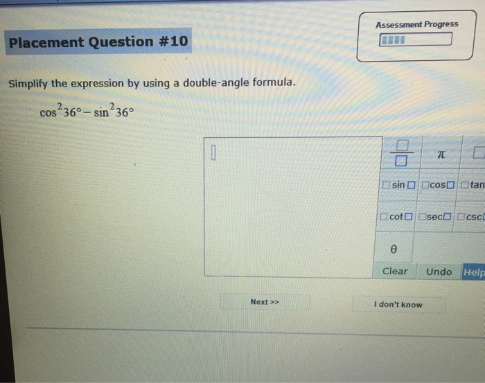 Solved Simplify the expression by using a double-angle | Chegg.com