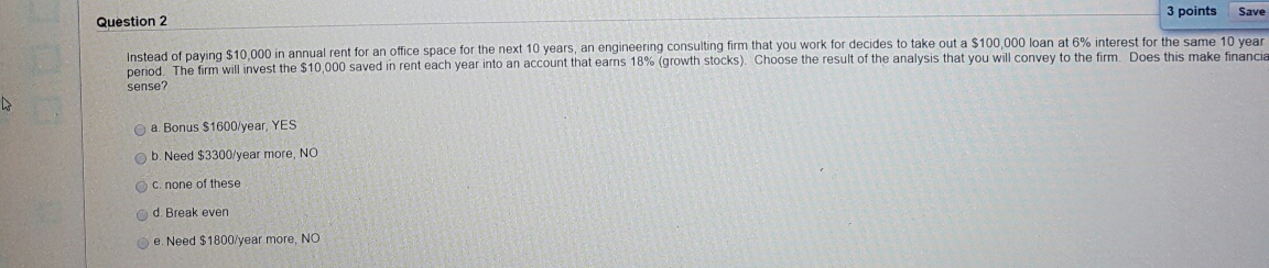 Solved Instead of paying $10, 000 in annual rent for an | Chegg.com