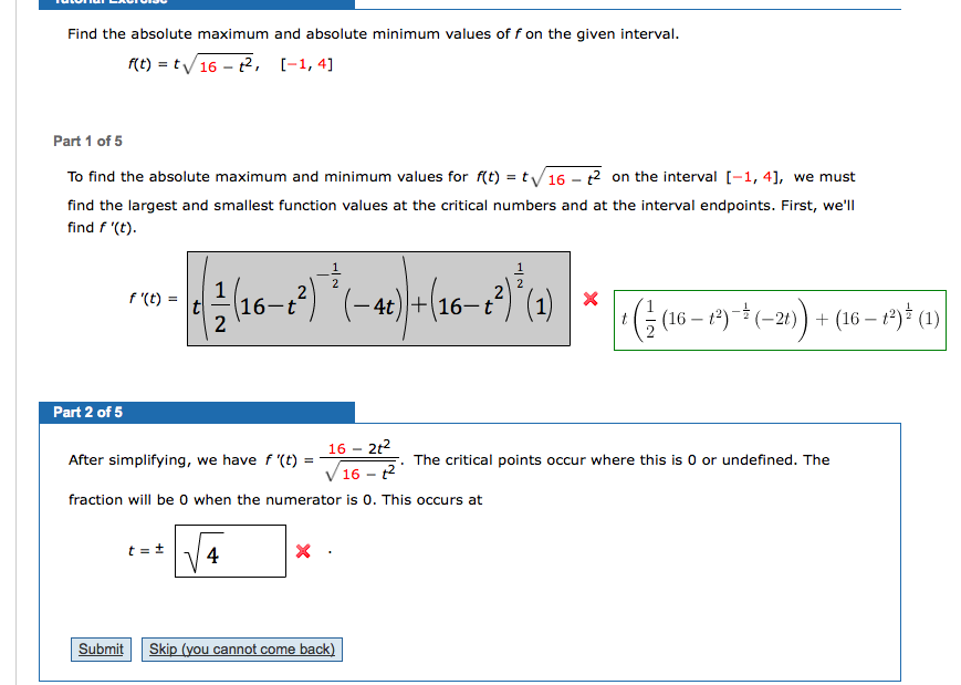 Solved Find The Absolute Maximum And Absolute Minimum Values