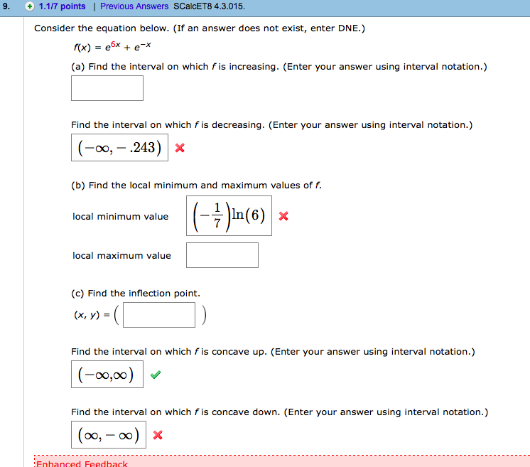 Solved 9. 1.1/7 points | Previous Answers SCalcET8 4.3.015 | Chegg.com