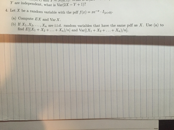 Solved 4 Let X Be A Random Variable With The Pdf Fx 