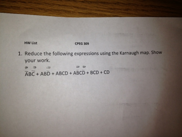 Solved Reduce the following expressions using the Karnaugh | Chegg.com
