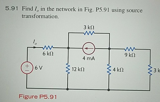Solved 5.91 Find I, in the network in Fig. P5.91 using | Chegg.com