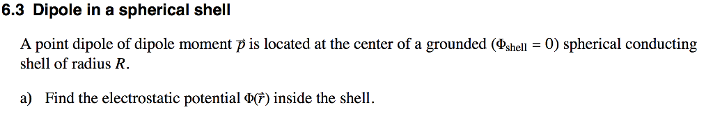 Solved A point dipole of dipole moment p is located at the | Chegg.com