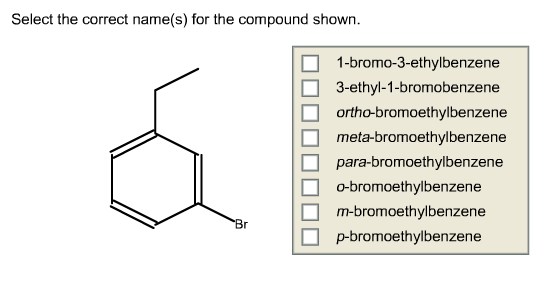 Solved Select The Correct Name S For The Compound Shown