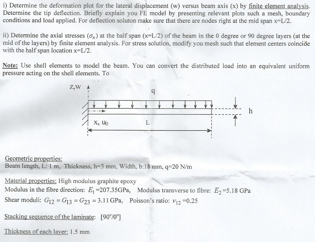 Solved i) Determine the deformation plot for the lateral | Chegg.com