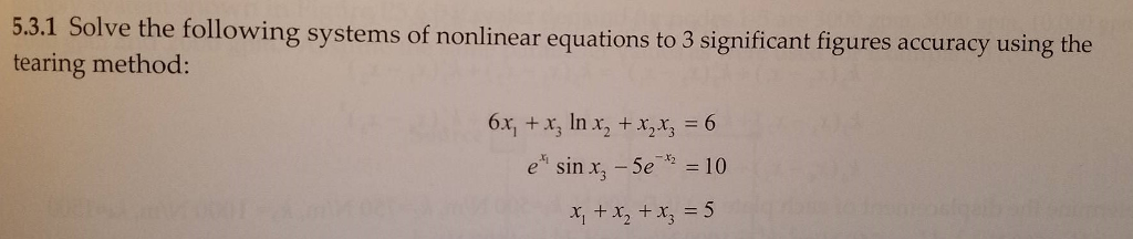 Solved Solve the following systems of nonlinear equations to | Chegg.com