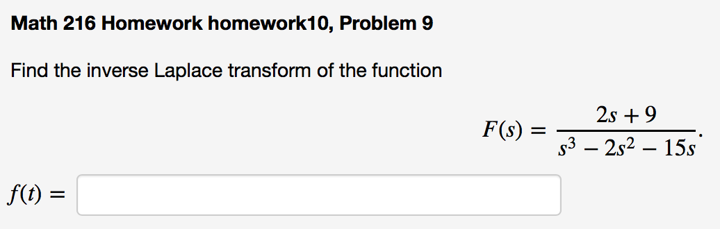 Solved Find the inverse Laplace transform of the function | Chegg.com