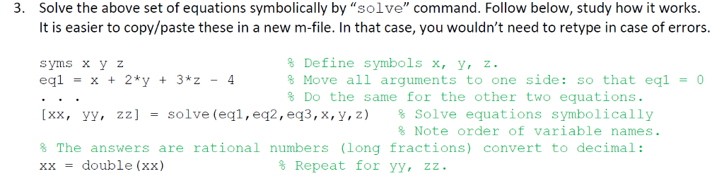 Solved Solve the above set of equations symbolically by | Chegg.com