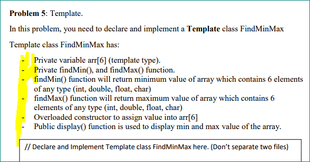 Solved C++ Please create a class named Template and give | Chegg.com