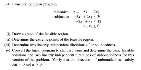 3.4. Consider the linear program minimize subject to | Chegg.com