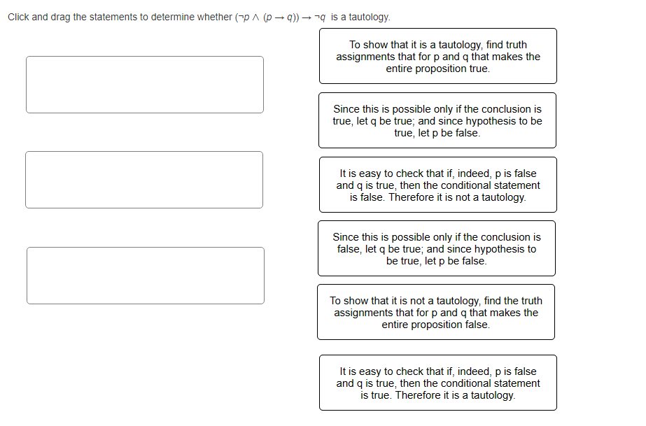Solved Click and drag the statements to determine whether ( | Chegg.com