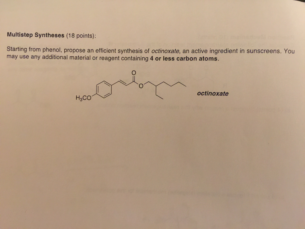 Solved Multistep Syntheses (18 points): Starting from | Chegg.com