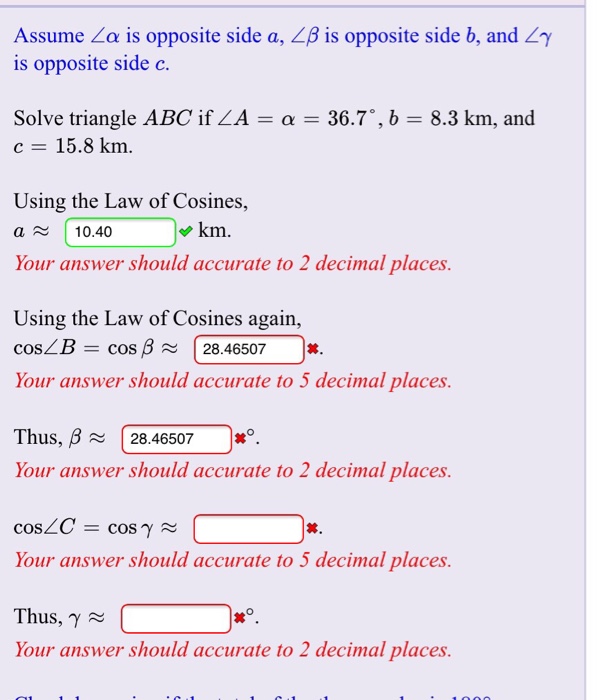 Solved Assume alpha is opposite side a, beta is opposite | Chegg.com