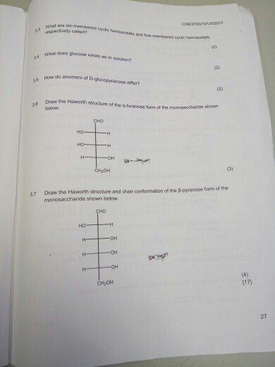 Solved what aru six-memored cycc wh does glucose exists ss n | Chegg.com