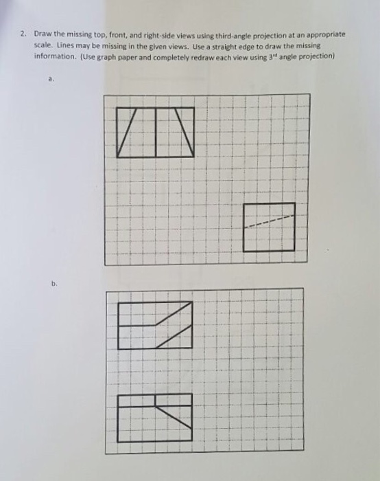Solved Draw the missing top, front, and right side views | Chegg.com