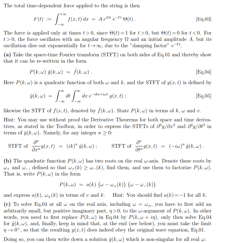 HWP 06.06: Solve the 1D d'Alembert wave equation for | Chegg.com