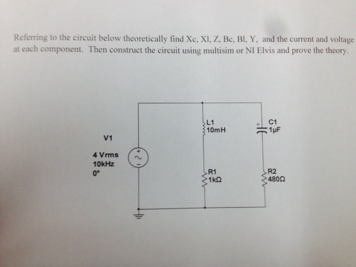 Solved Referring to the circuit below theoretically find Xc, | Chegg.com