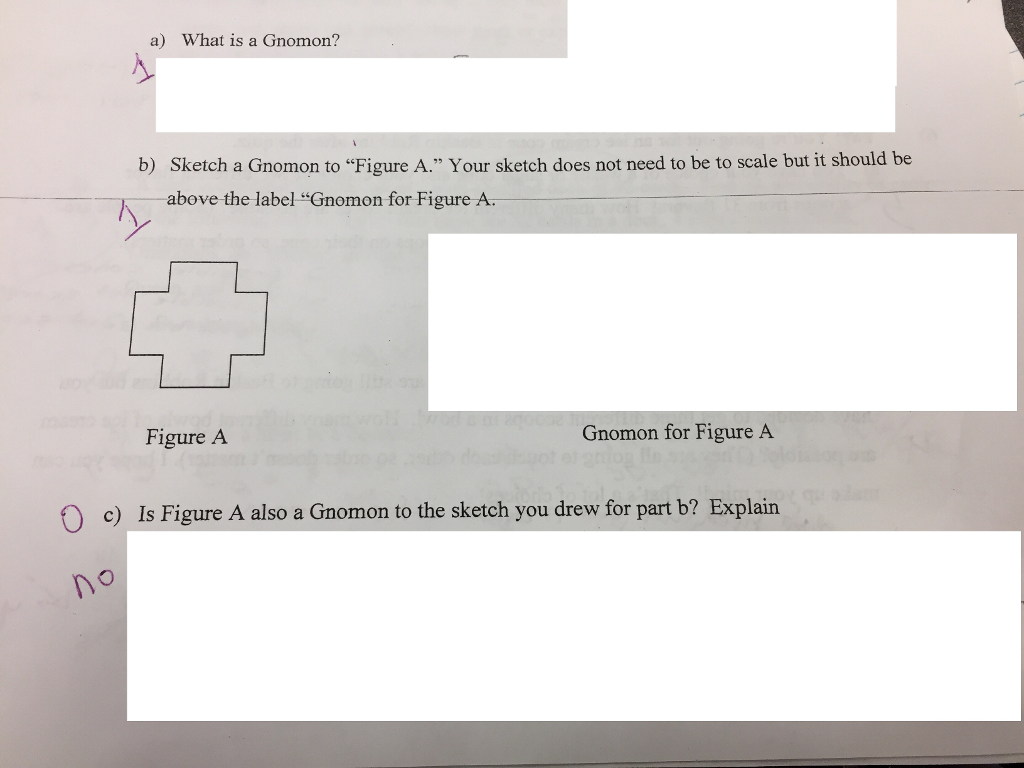 Solved a) What is a Gnomon? d be above the label "Gnomon for | Chegg.com