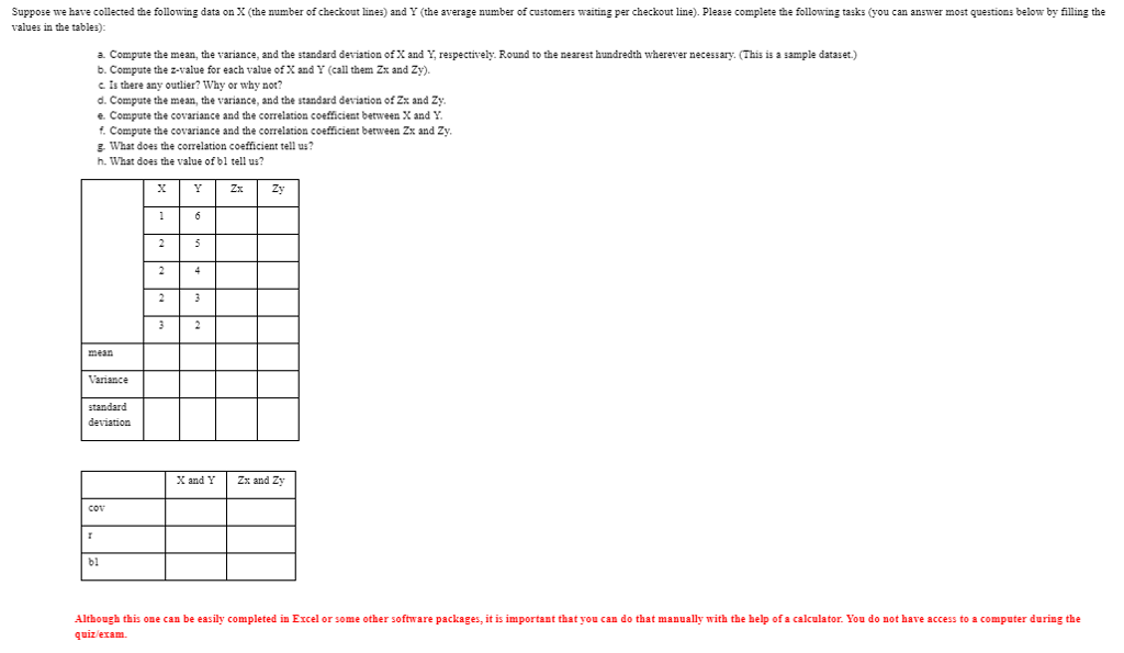 Solved Suppose we have collected the following data on X | Chegg.com
