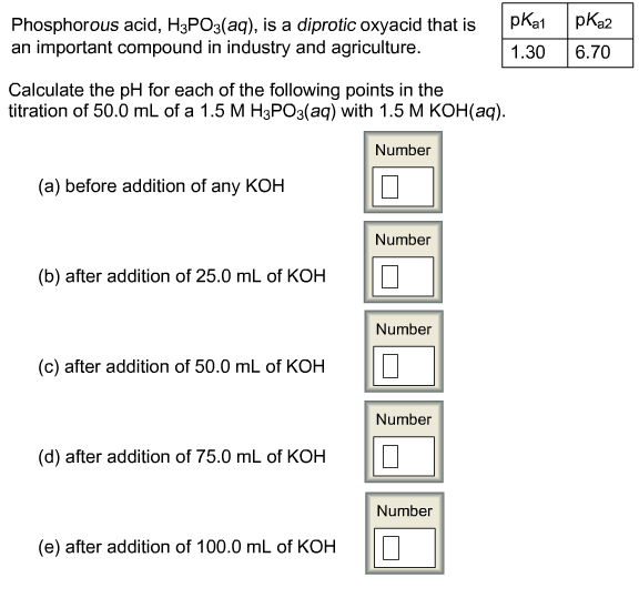 Solved Phosphorous acid, H3P03(ag), is a diprotic oxyacid | Chegg.com
