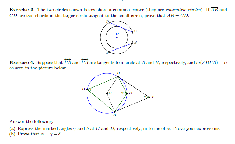 Solved The two circles shown below share a common center | Chegg.com