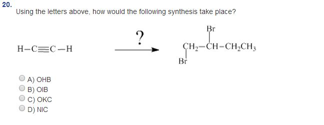 Solved Synthesis HBr, ether Br2, CH2Cl2 Br2, H2O 1. | Chegg.com