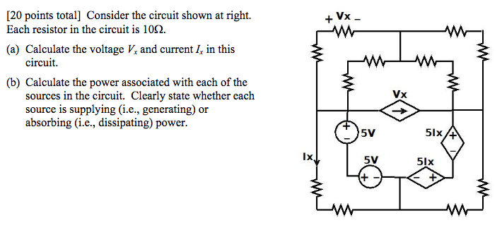 Solved [20 points total] Consider the circuit shown at | Chegg.com
