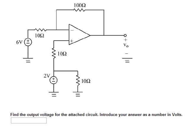 Solved Find the output voltage for the attached circuit. | Chegg.com